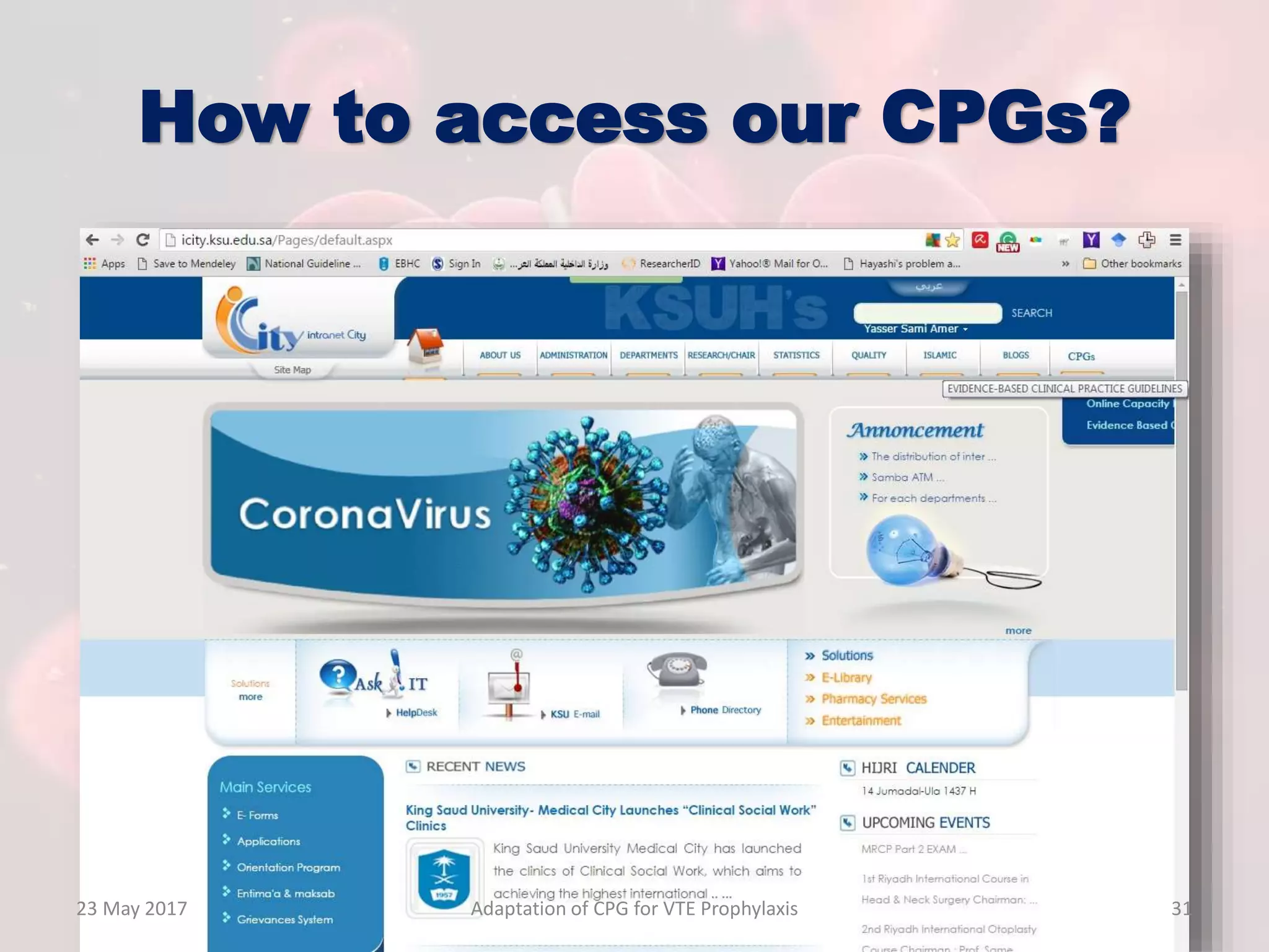 Venous Thromboembolism Prophylaxis CPG: an ADAPTE Clinical Practice ...