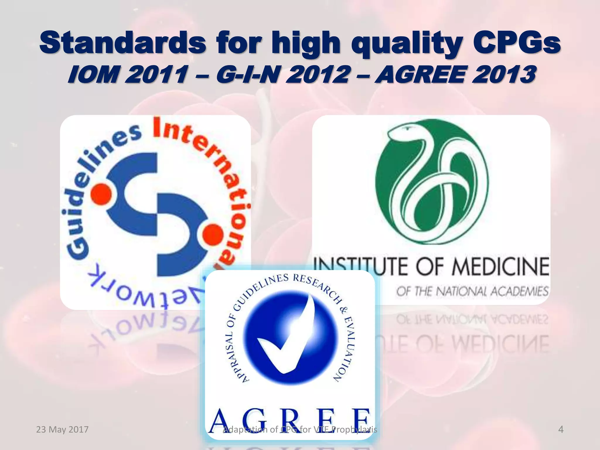 Venous Thromboembolism Prophylaxis CPG: an ADAPTE Clinical Practice ...