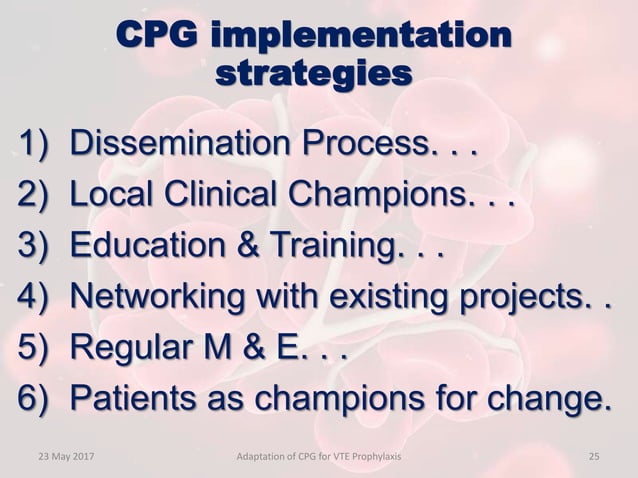 Venous Thromboembolism Prophylaxis CPG: an ADAPTE Clinical Practice ...