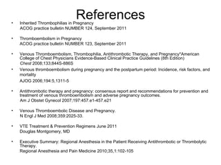 Vte pregnancy oct 2011 | PPT | Pregnancy | Reproductive Health