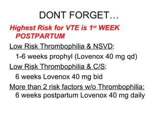 Vte pregnancy oct 2011 | PPT | Pregnancy | Reproductive Health