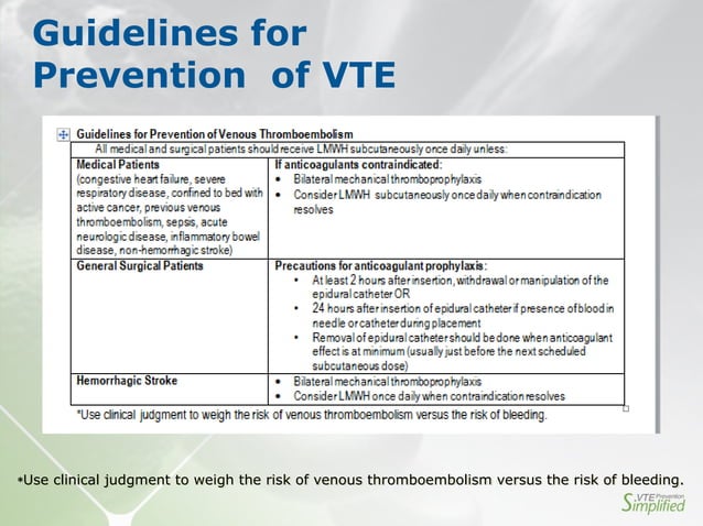 VTE prophylaxis simplified focus on prevention.ppt