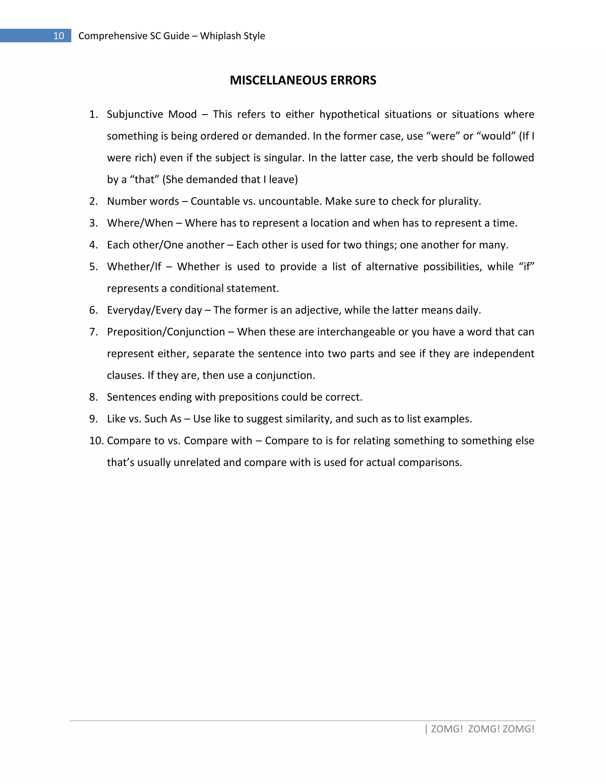 Comprehensive Sentence Correction guide | PDF