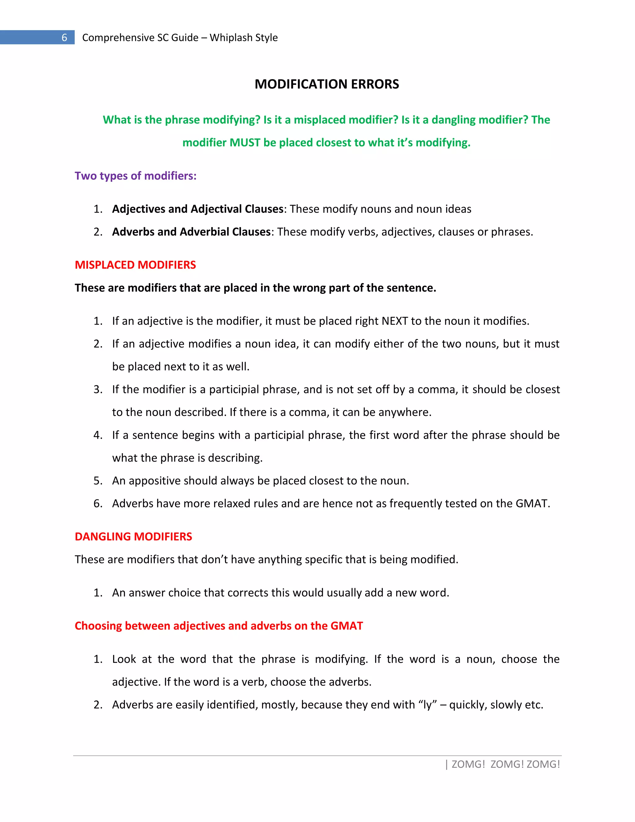 Comprehensive Sentence Correction guide | PDF