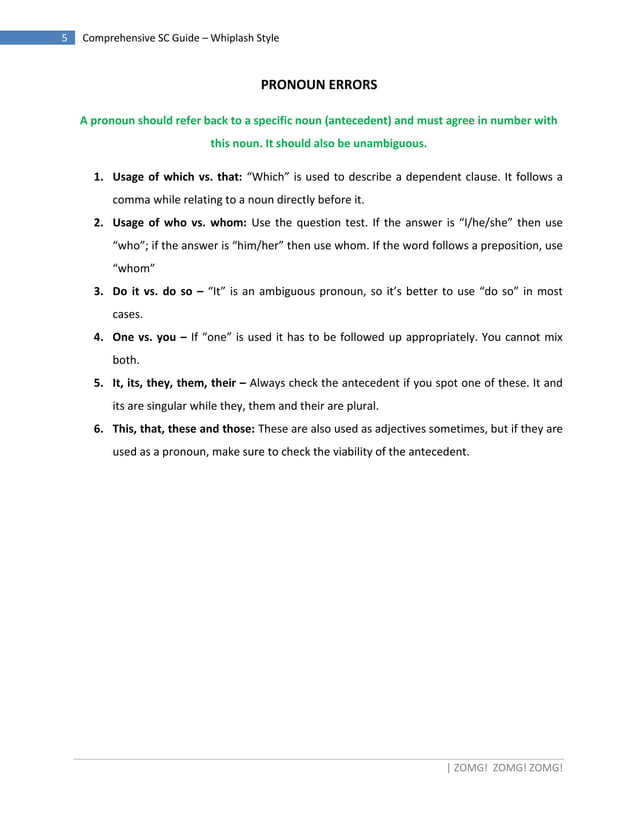 Comprehensive Sentence Correction guide | PDF