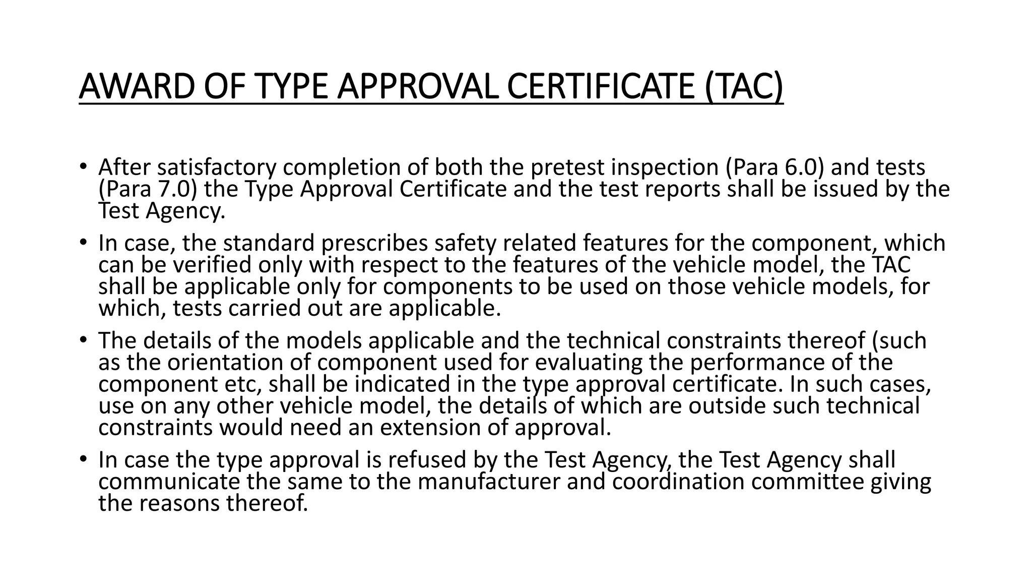 Vehicle Testing and Homologation | PPTX