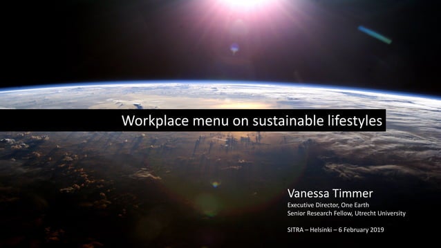 Vanessa Timmer: Workplace menu on sustainable lifestyles | PDF