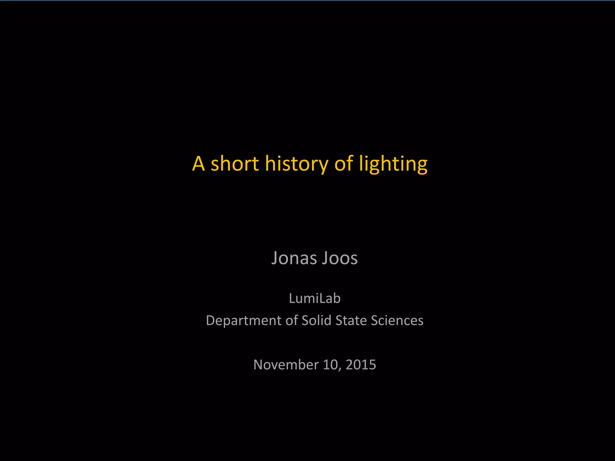A short history of lighting | PPT