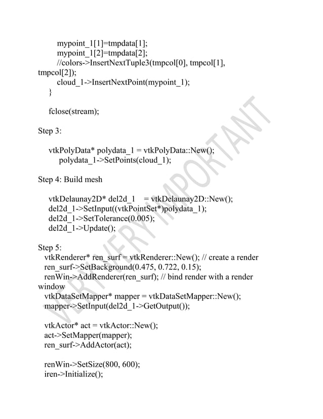 Vtk Point Cloud Important Pdf