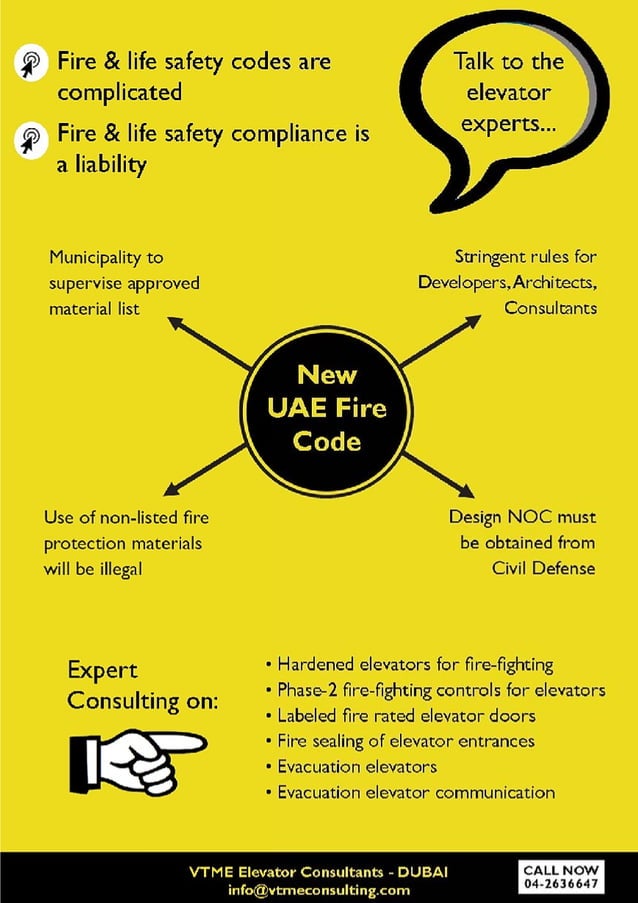 VTME Elevator Consultant lift consultant UAE DUBAI FIRE CODE | PDF ...