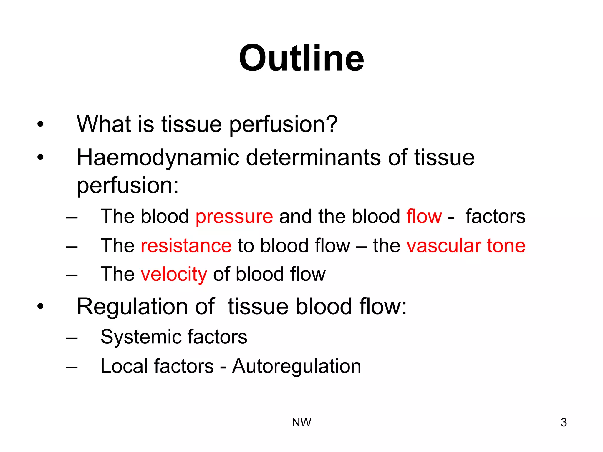 Vascular tone and tissue perfusion | PDF