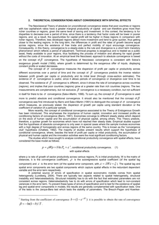 Spatial Effects and Convergence Theory in the Portuguese | PDF