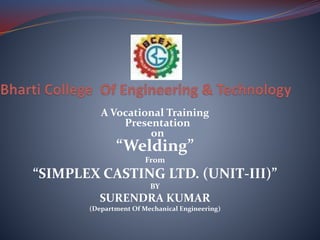 PPT PRESENTATION OF WELDING | PPTX