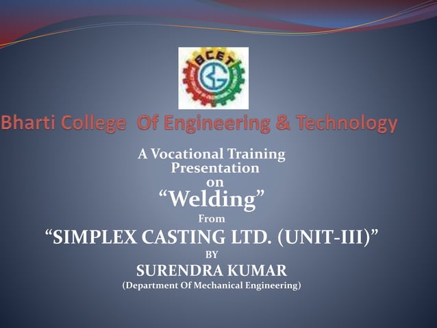 PPT PRESENTATION OF WELDING | PPTX