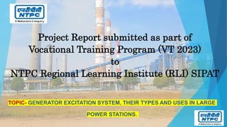 Ntpc project on electricity generation thermal | PPT