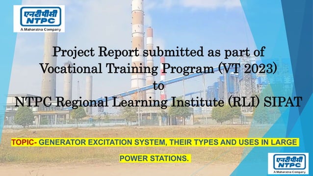 Ntpc project on electricity generation thermal | PPT