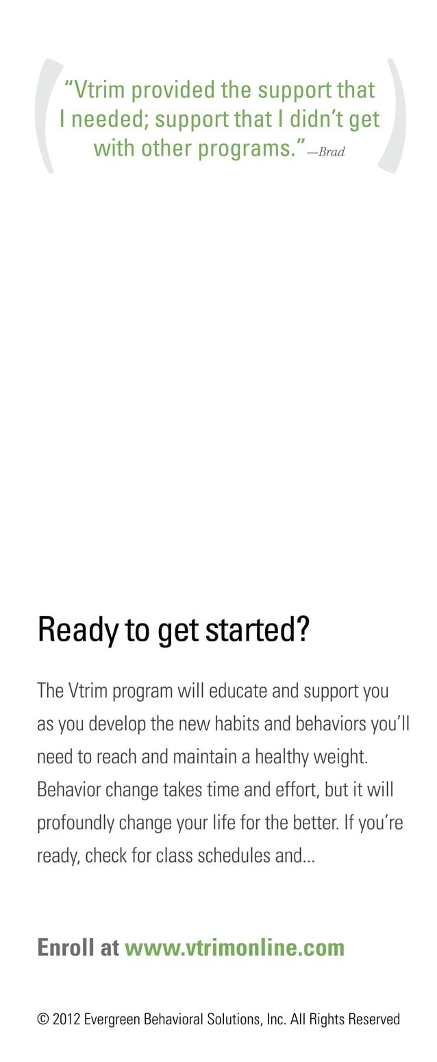 Vtrim Brochure Online Weight Management | PDF