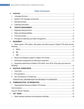 Dumai Vts operator trainee-visiting Batam VTS Center report | PDF