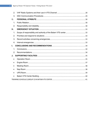 Dumai Vts operator trainee-visiting Batam VTS Center report | PDF