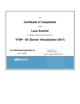 VMware VTSP - SV (Server Virtualization 2017) | PDF
