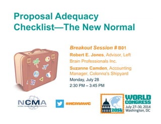 B01 Proposal Adequacy Checklist—the new normal | PDF