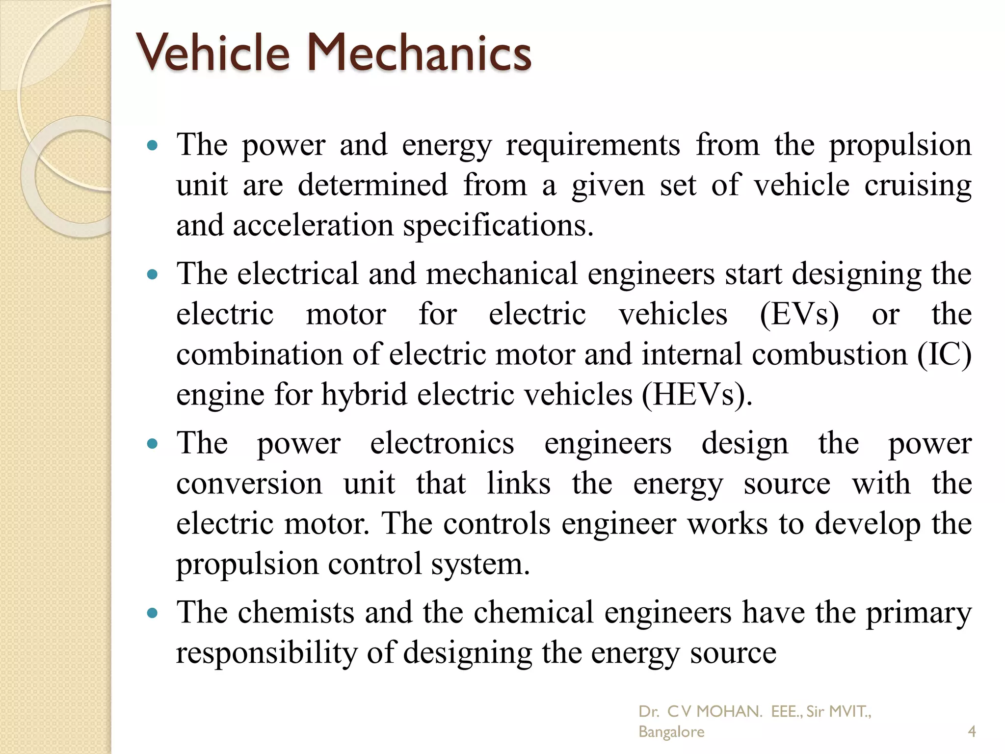 VTU - Electric Vehecles- Module 1 (Open Elective)PPT by Dr. C V Mohan.pdf