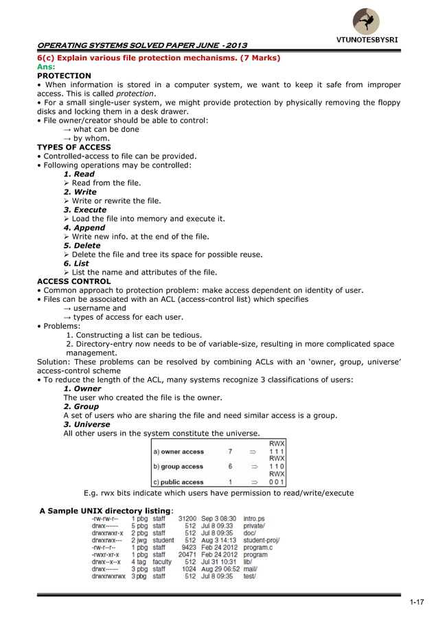 VTU 5TH SEM CSE OPERATING SYSTEMS SOLVED PAPERS | PDF