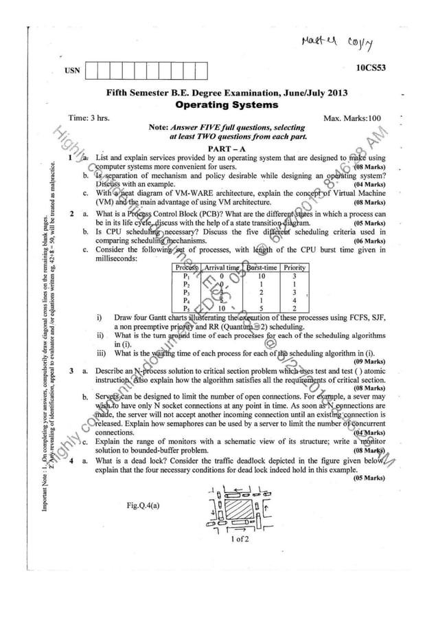 Vtu 5th Sem Cse Operating Systems Solved Papers Pdf
