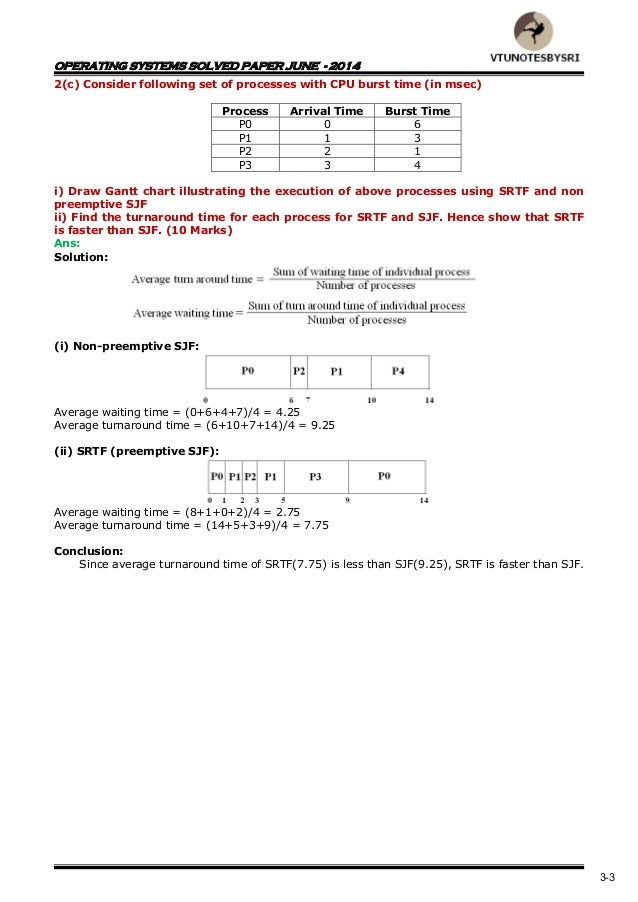Vtu 5th Sem Cse Operating Systems Solved Papers