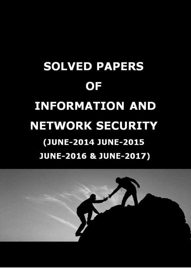 VTU 8TH SEM INFORMATION AND NETWORK SECURITY SOLVED PAPERS | PDF