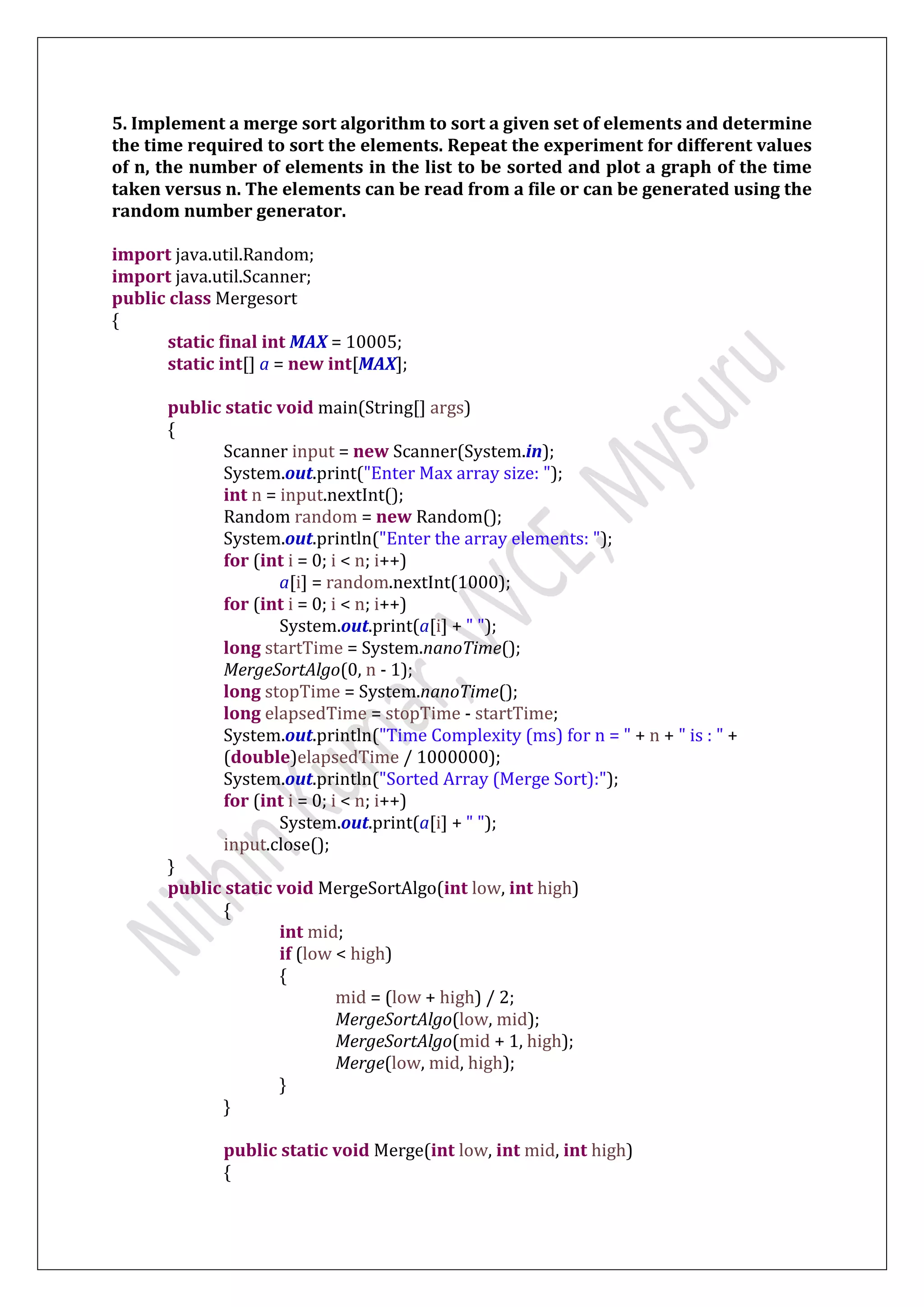 Vtu Design And Analysis Of Algorithmsdaa Lab Manual By Nithin Vvce Mysurupdf
