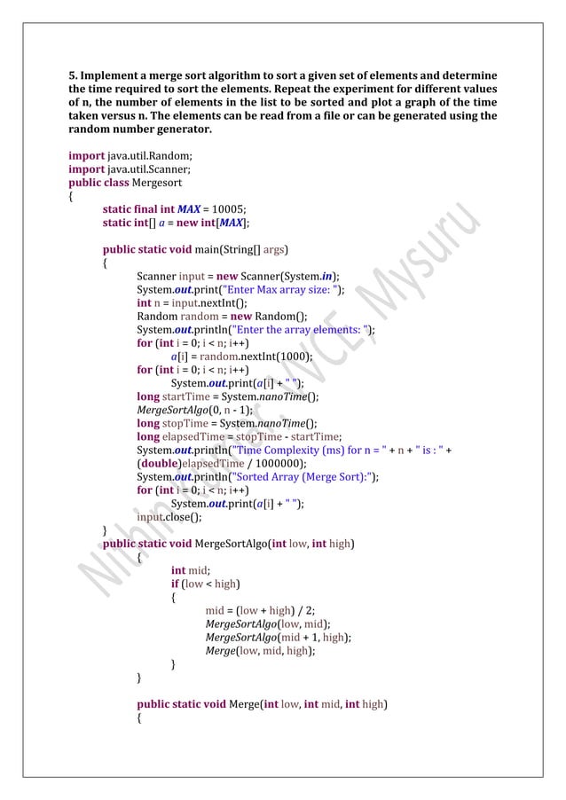 VTU Design and Analysis of Algorithms(DAA) Lab Manual by Nithin, VVCE, Mysuru.pdf | Programming ...