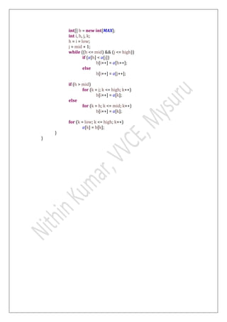 VTU Design and Analysis of Algorithms(DAA) Lab Manual by Nithin, VVCE ...