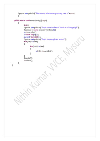VTU Design and Analysis of Algorithms(DAA) Lab Manual by Nithin, VVCE ...