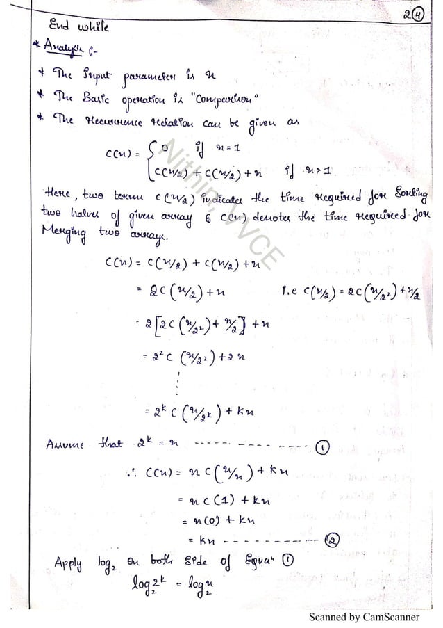 VTU Algorithms Notes CBCS (DAA Notes) by Nithin, VVCE