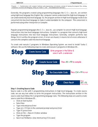 C Programming Lab manual 18CPL17 | PDF