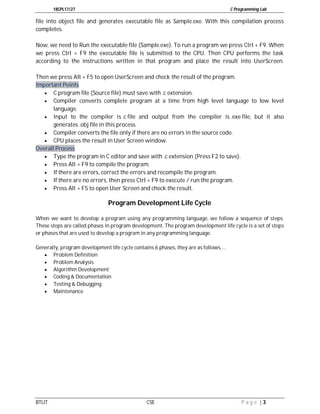 C Programming Lab manual 18CPL17 | PDF
