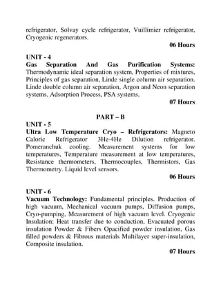 Vtu cryogenics syllabus | PDF