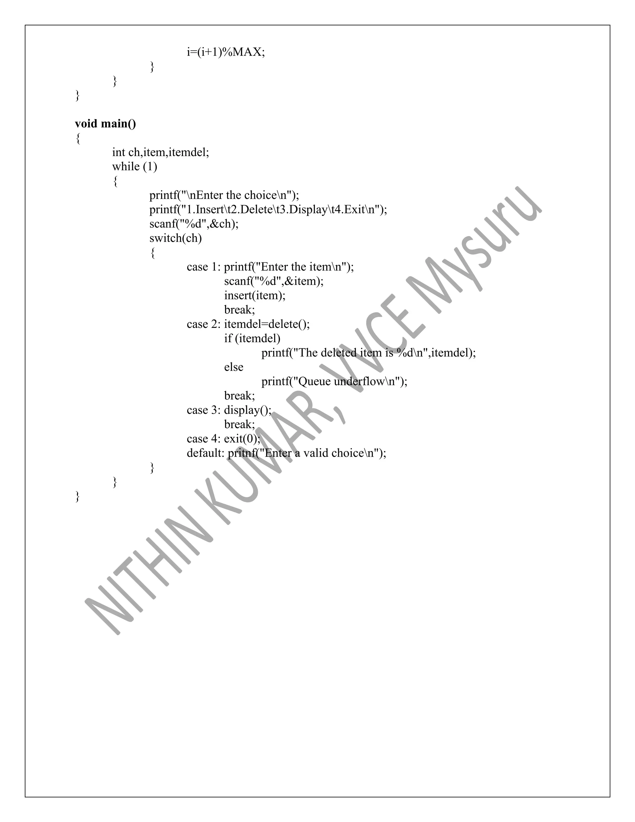 VTU Data Structures Lab Manual | PDF
