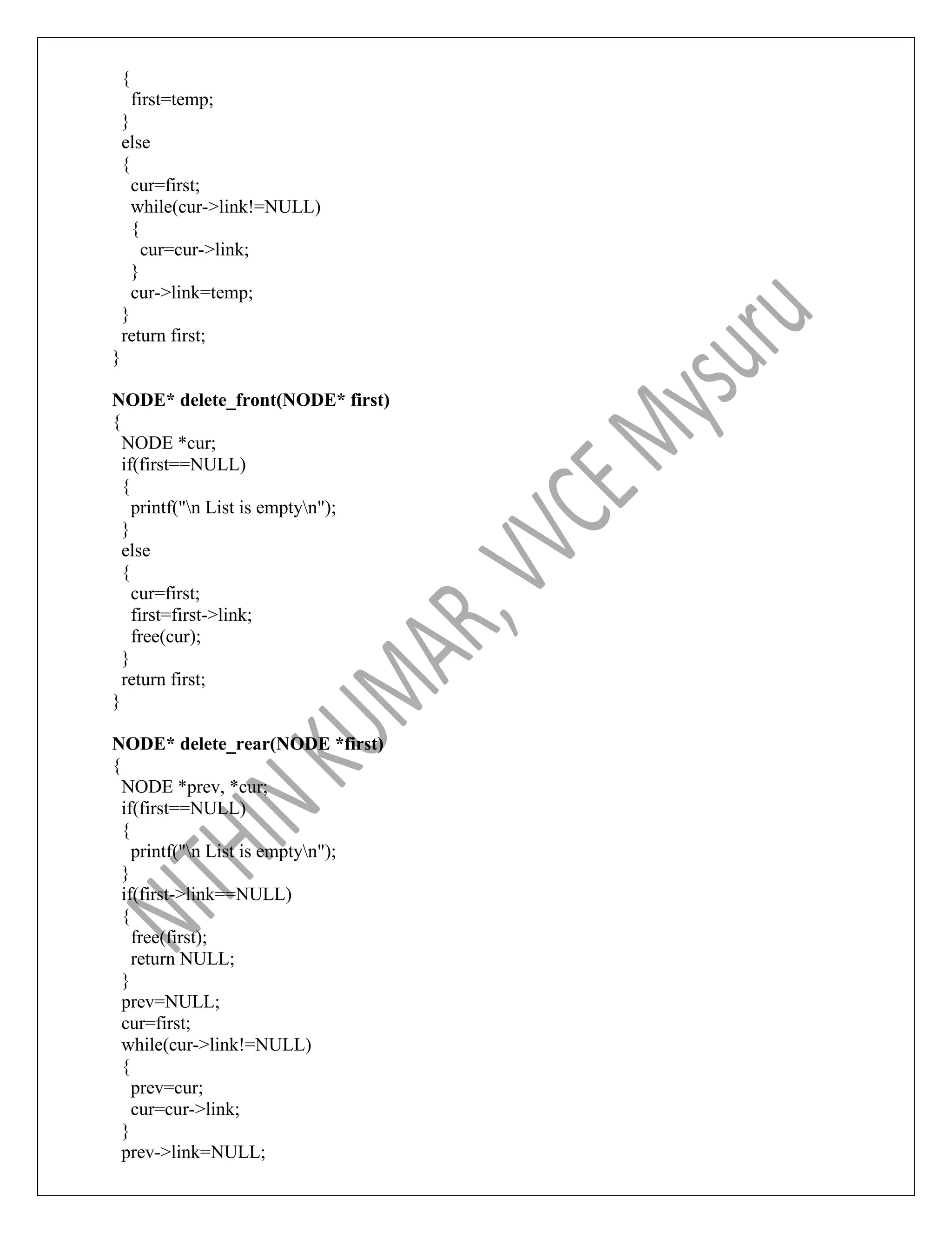 VTU Data Structures Lab Manual | PDF