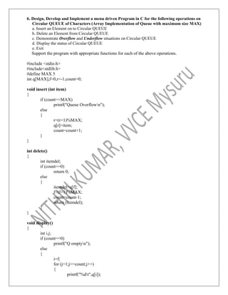 VTU Data Structures Lab Manual | PDF