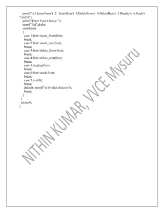 VTU Data Structures Lab Manual | PDF