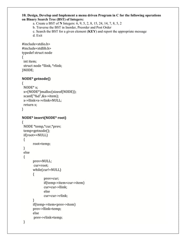 VTU Data Structures Lab Manual | PDF