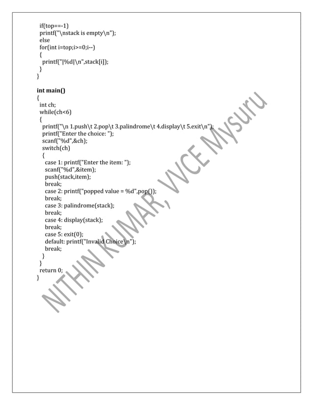 VTU Data Structures Lab Manual | PDF