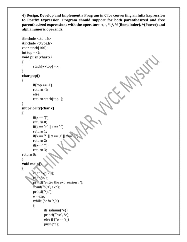 VTU Data Structures Lab Manual | PDF