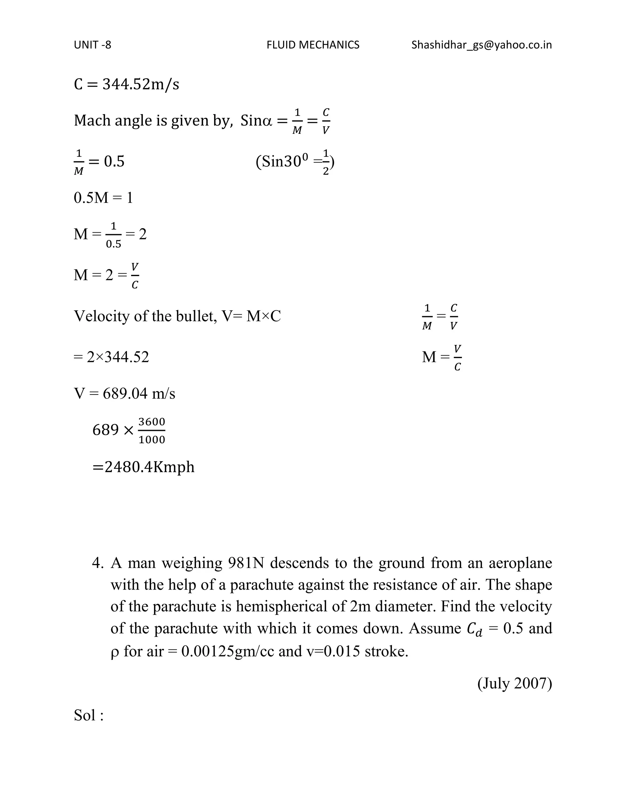 Vtu fluid mechanics unit-8 flow past immersed bodies problems | PDF