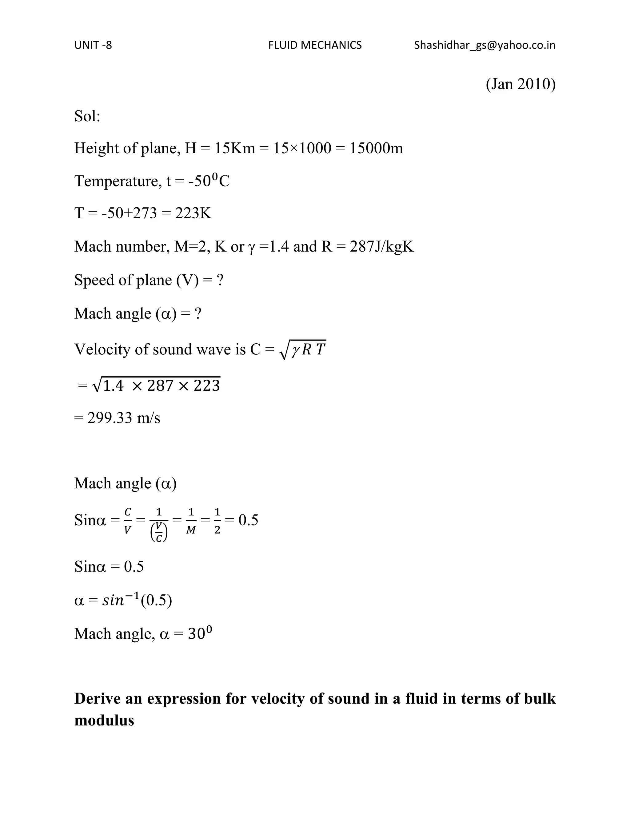 Vtu fluid mechanics unit-8 flow past immersed bodies problems | PDF