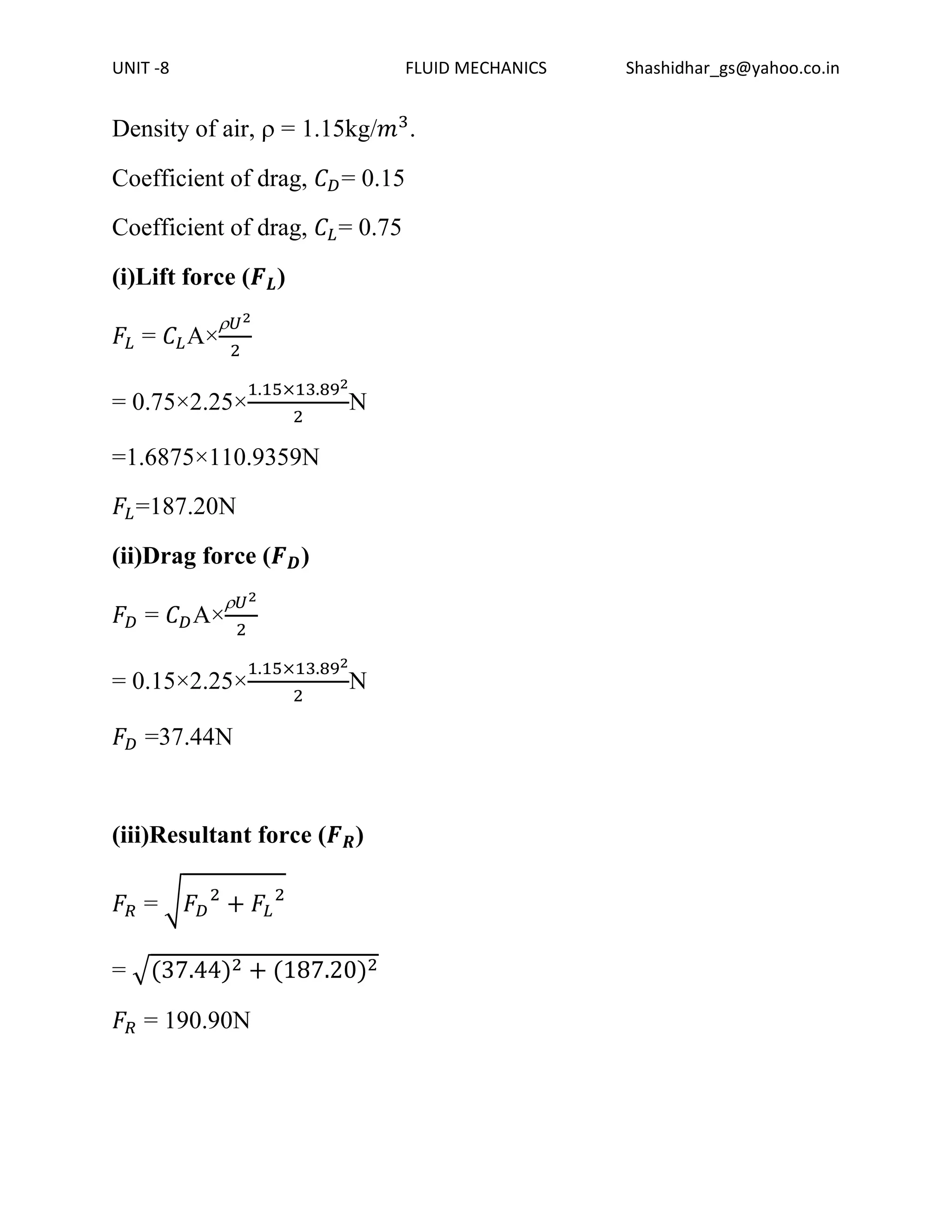 Vtu fluid mechanics unit-8 flow past immersed bodies problems | PDF