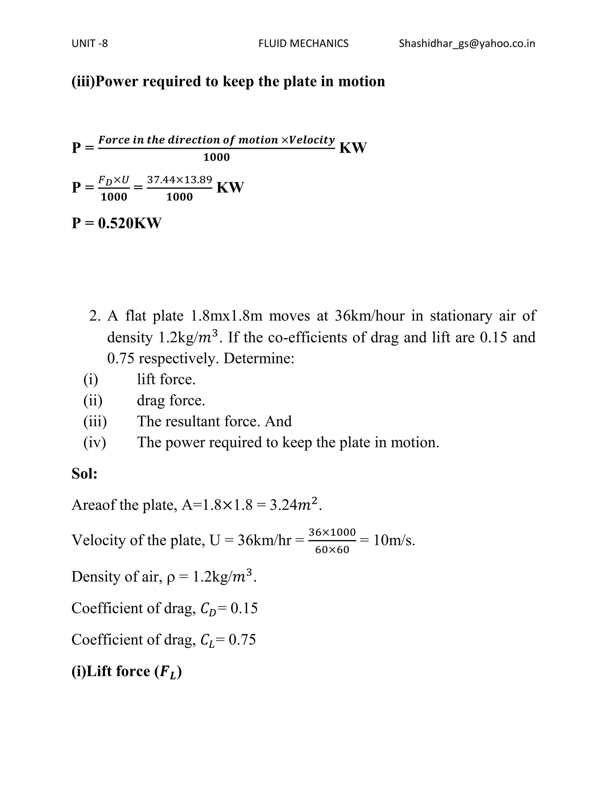 Vtu fluid mechanics unit-8 flow past immersed bodies problems | PDF