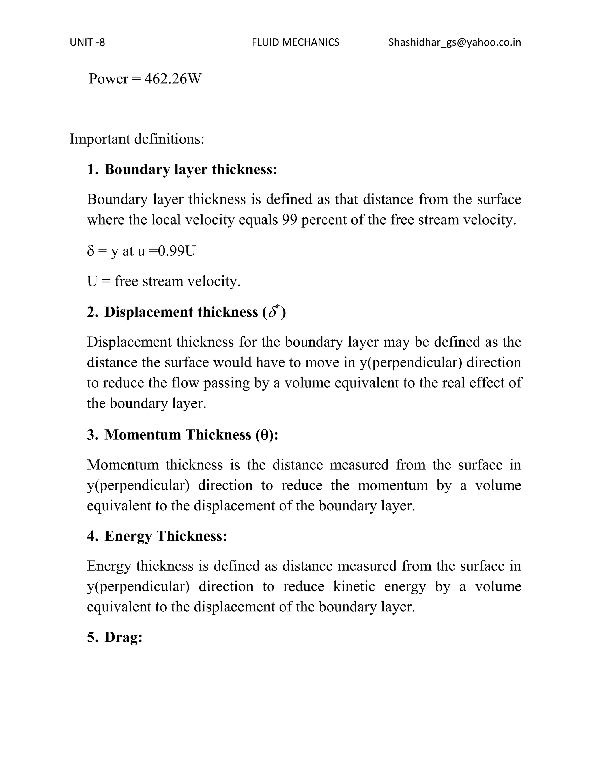Vtu fluid mechanics unit-8 flow past immersed bodies problems | PDF